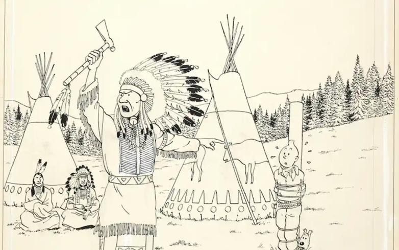 Original Drawing for the Cover of Tintin in America comes to Auction ...